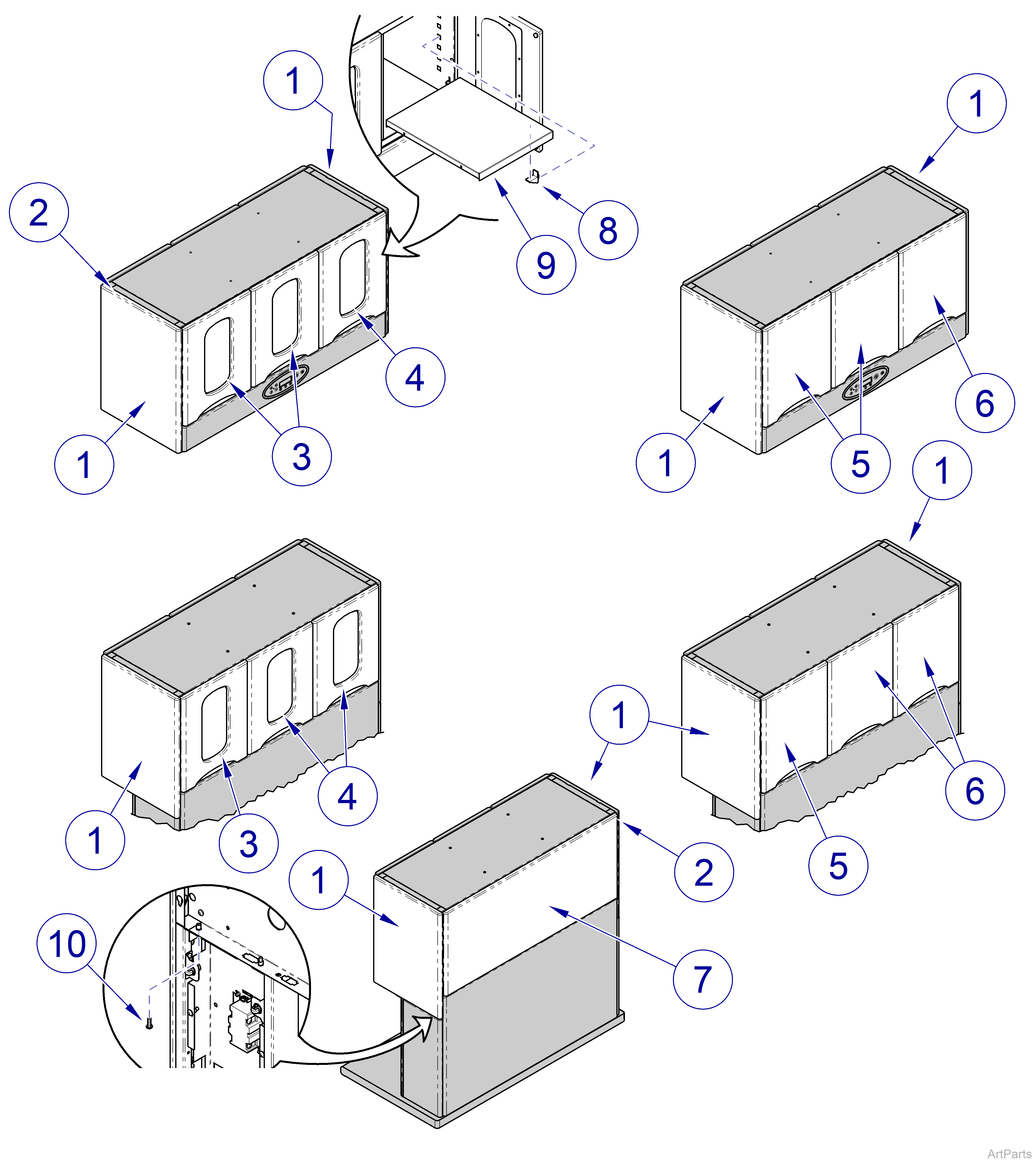 Integra™ Treatment Console Upper Storage Components