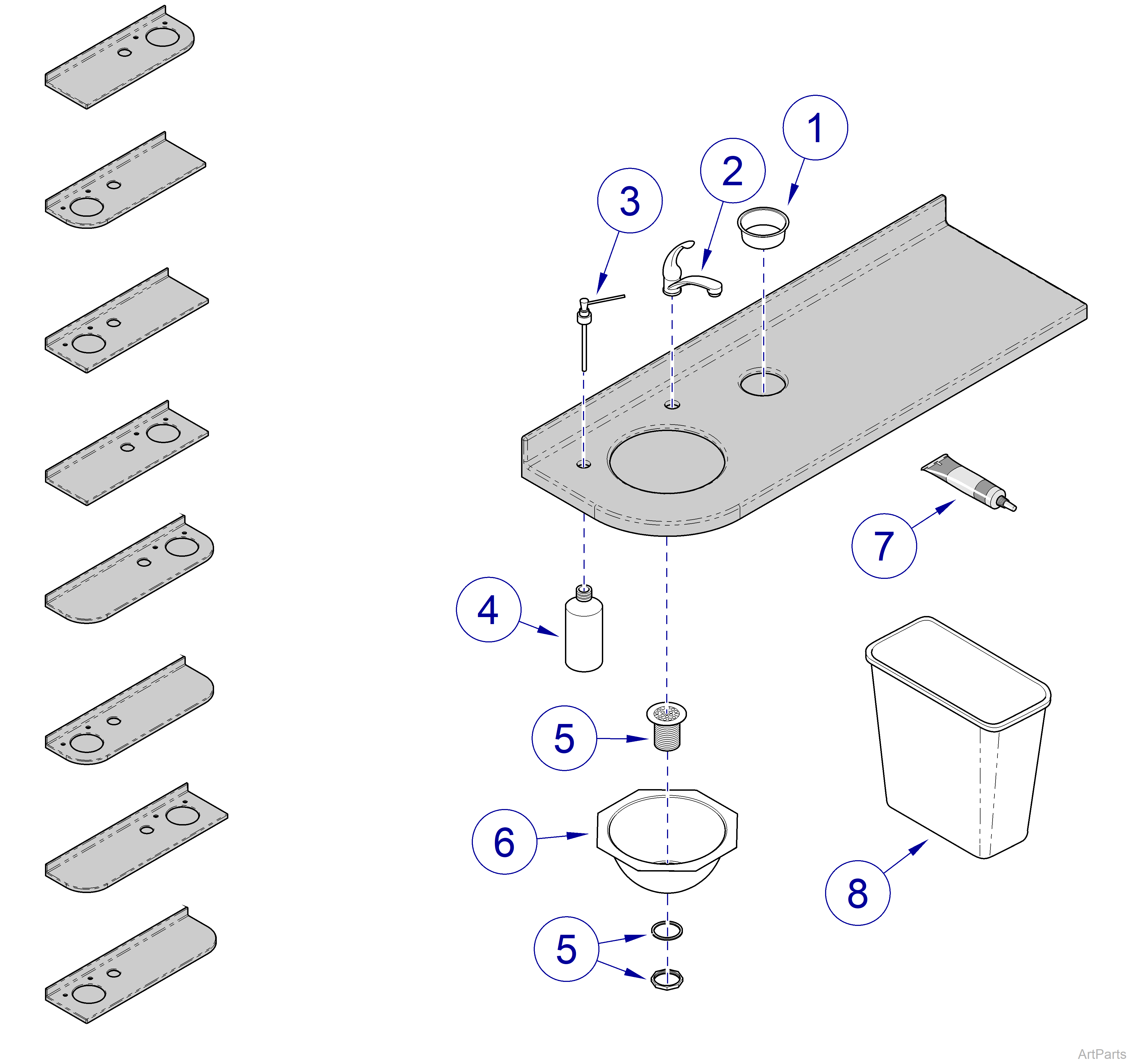 Integra™ Side Cabinetry Sink Components