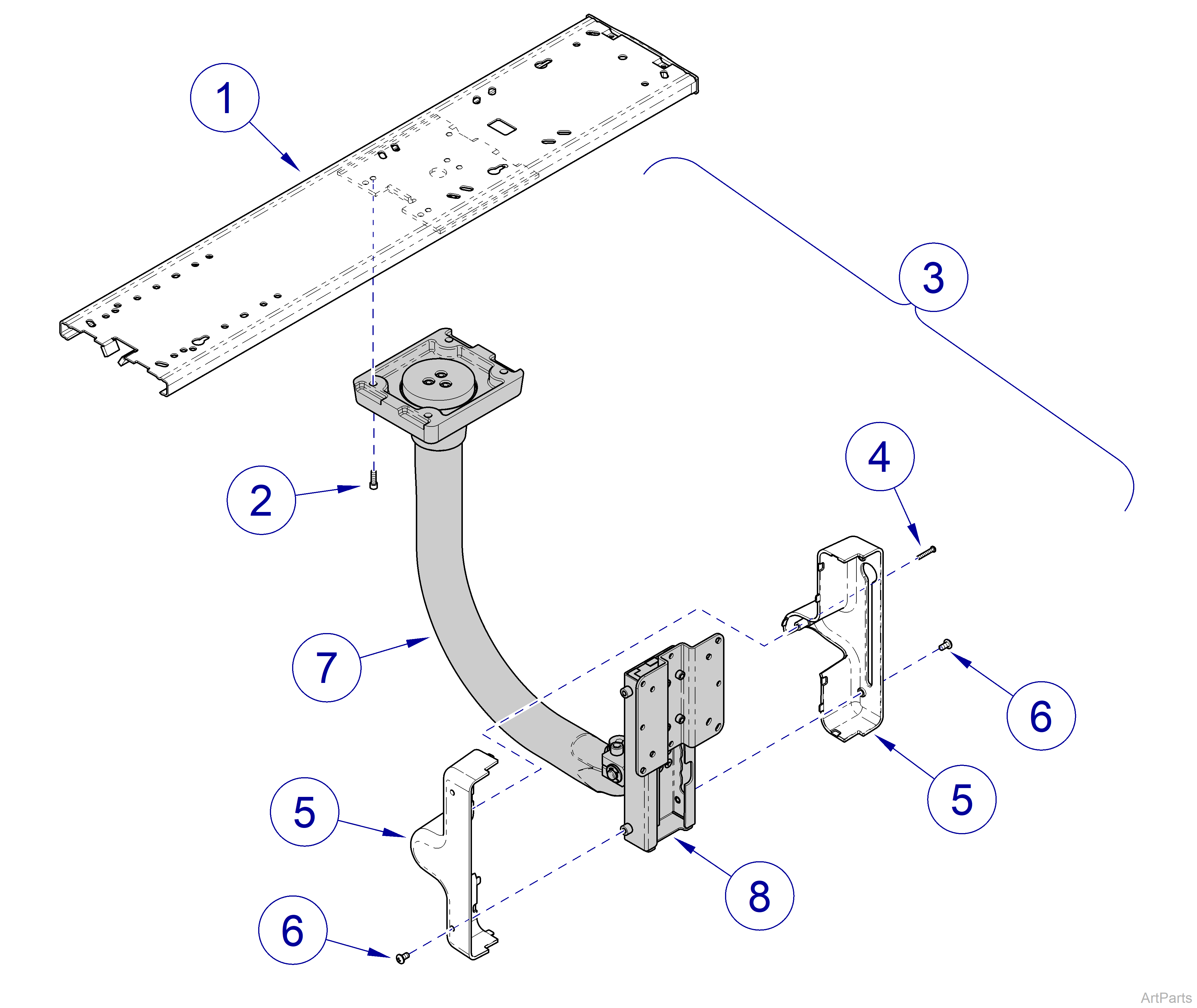 Integra™ Treatment Console Monitor Mount Arm Assembly