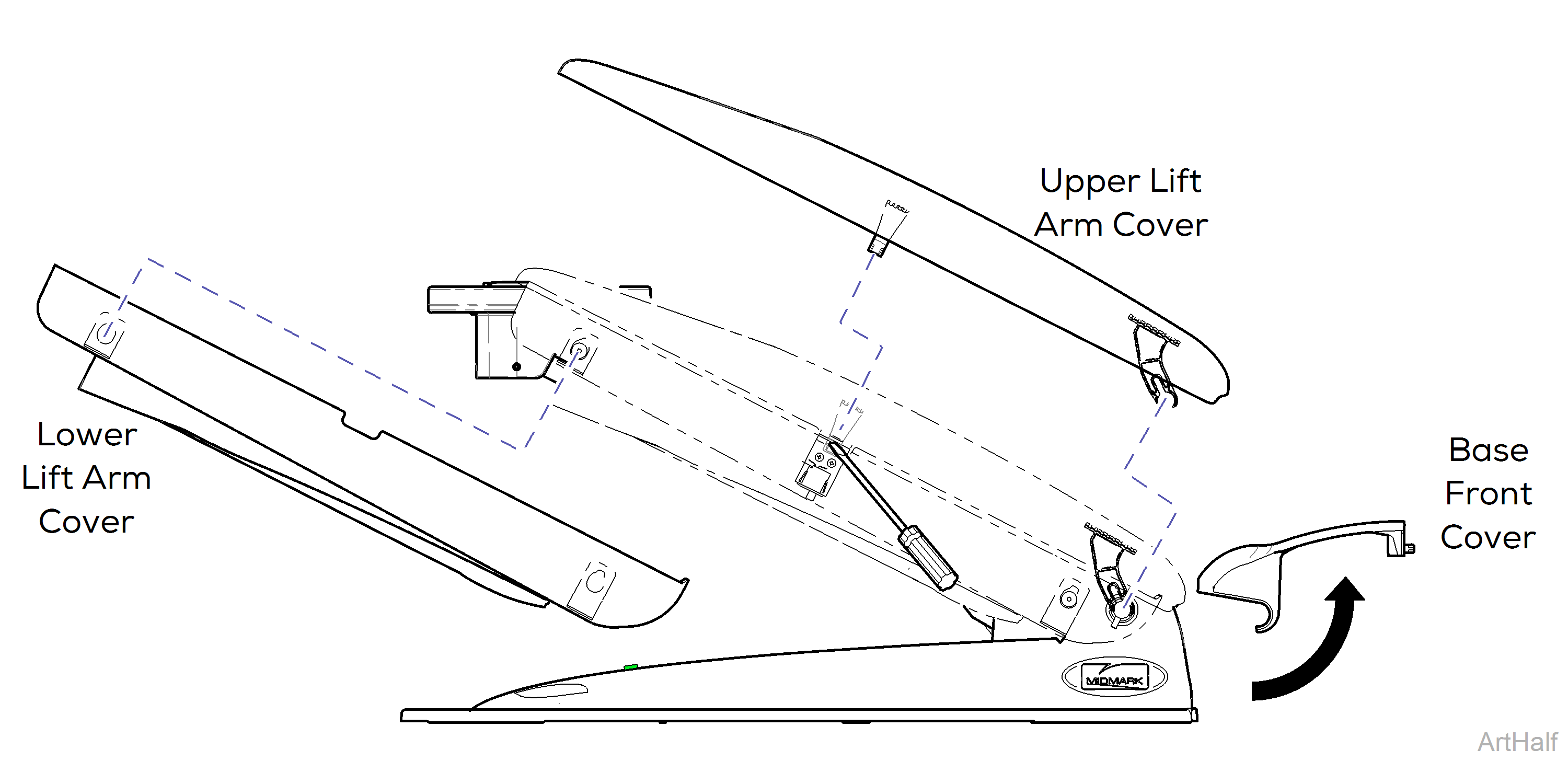 Elevance® Chair Lift Arm and Base Front Covers Access Procedures