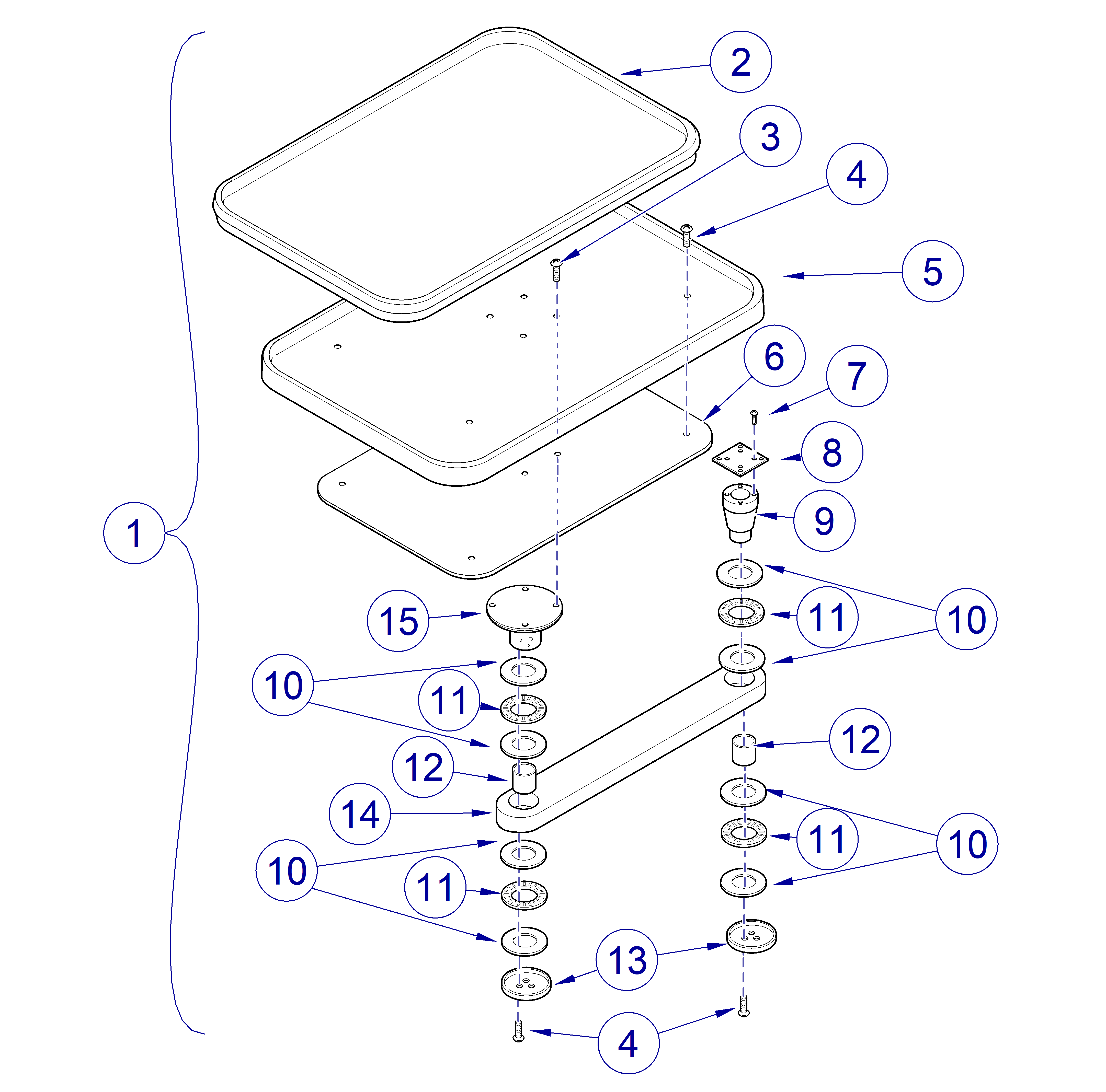 International (Whip) Delivery Unit Instrument Tray Assembly
