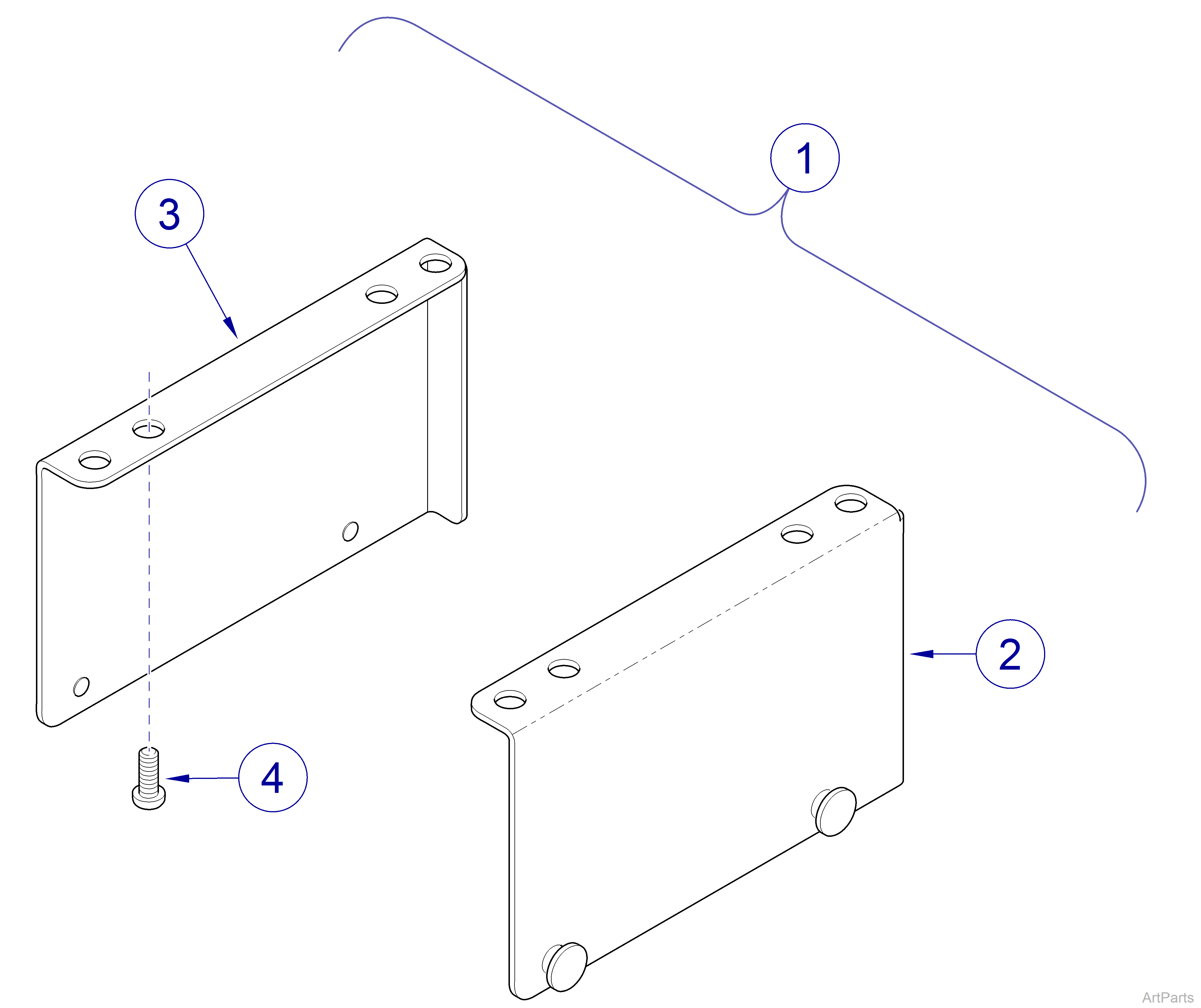 Midmark® Workstations Worksurface Extension Brackets 9A485001