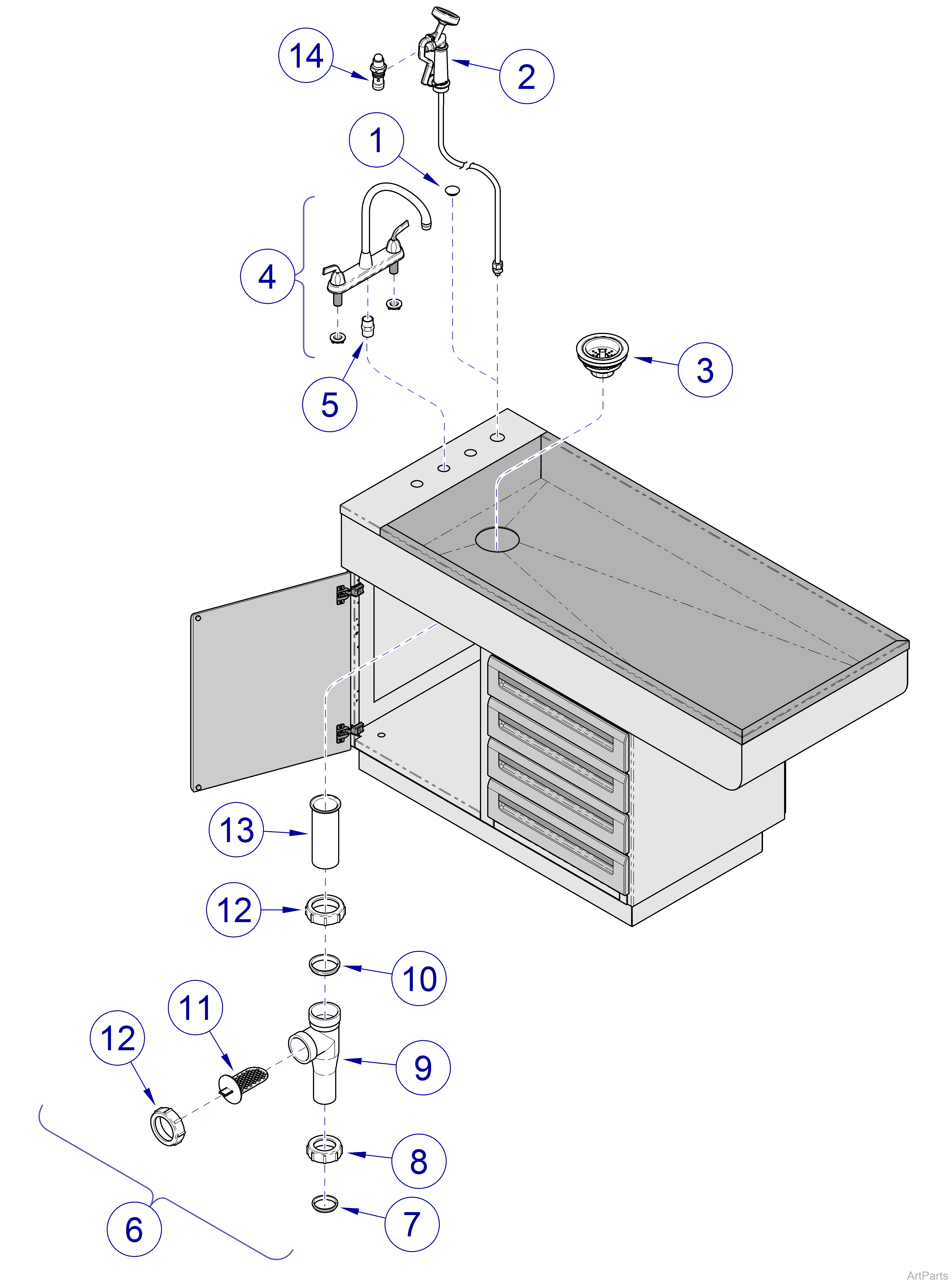 Fixed Height Tables Plumbing Components