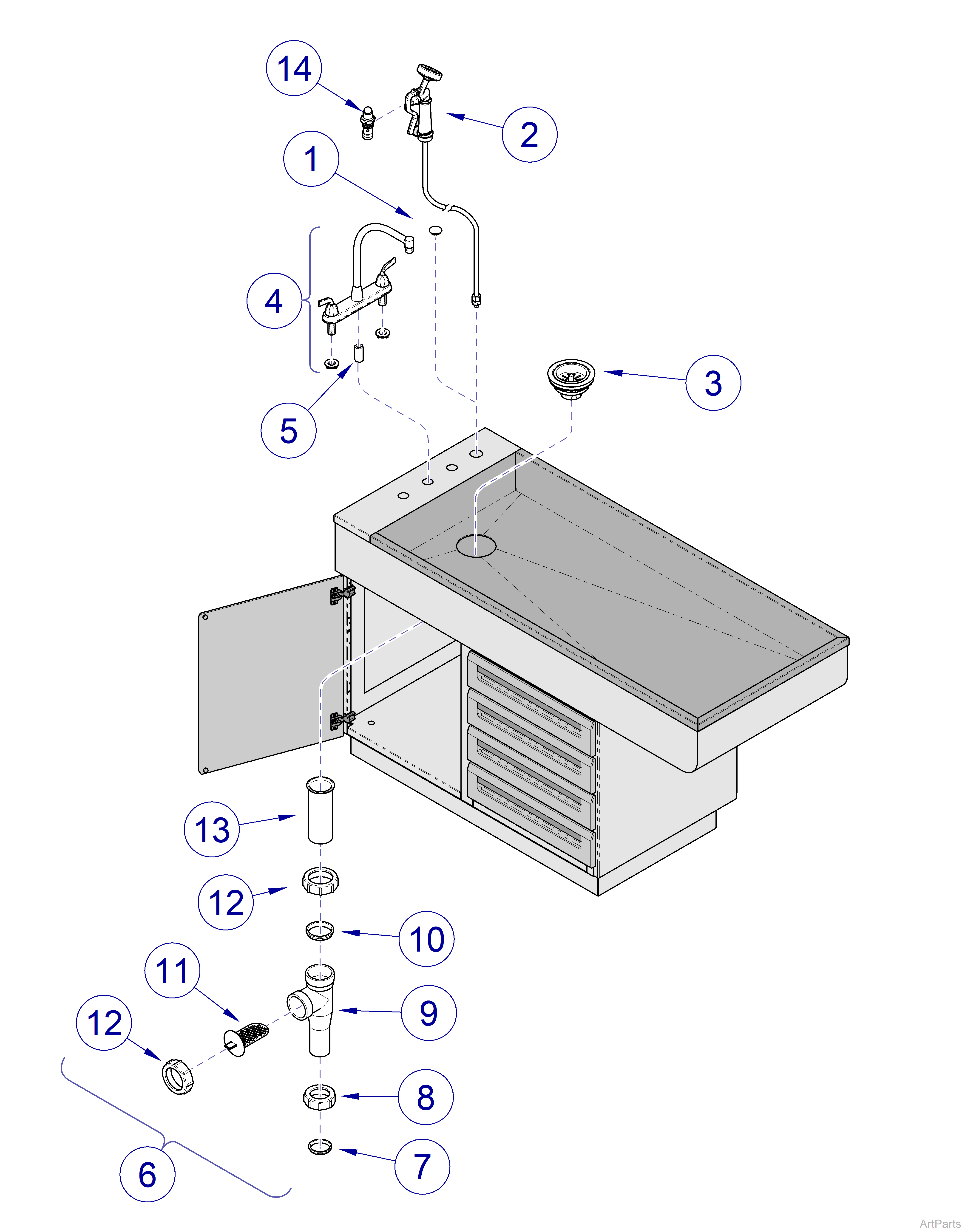 Fixed Height Tables Plumbing Components